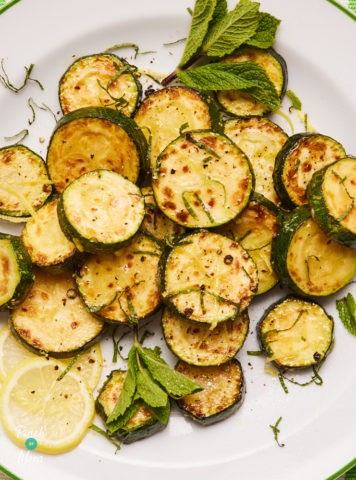 Lemon and Mint Courgettes - Pinch Of Nom