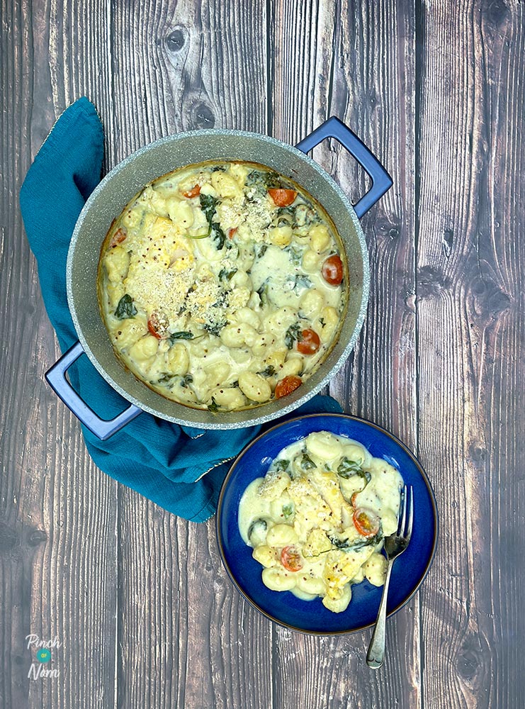 Smoked Haddock, Spinach and Gnocchi Bake - Pinch Of Nom